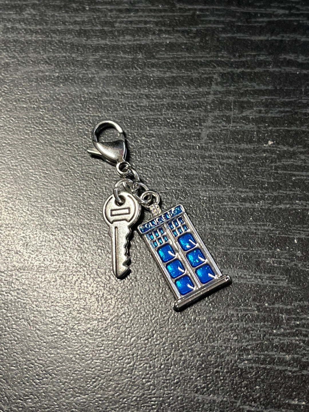 Doctor Who Inspired TARDIS and TARDIS Key Zipper Charm With Stainless ...