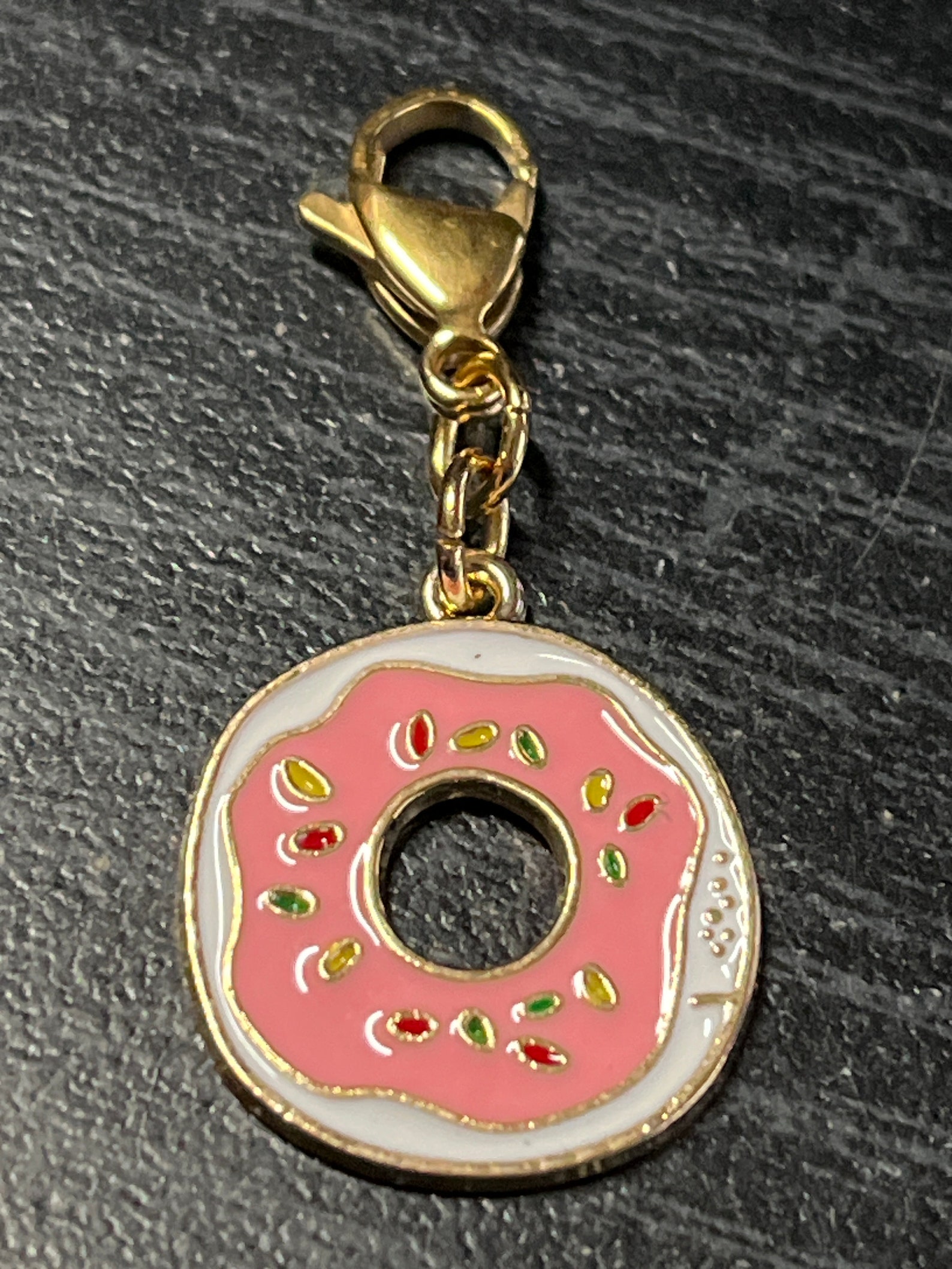 Pink Donut Zipper Charm With Stainless Steel Clasp - Etsy