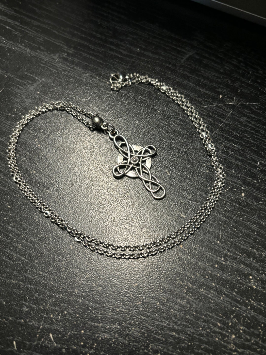 Scrolling Celtic Irish Cross Necklace With Stainless Steel 21 Chain - Etsy