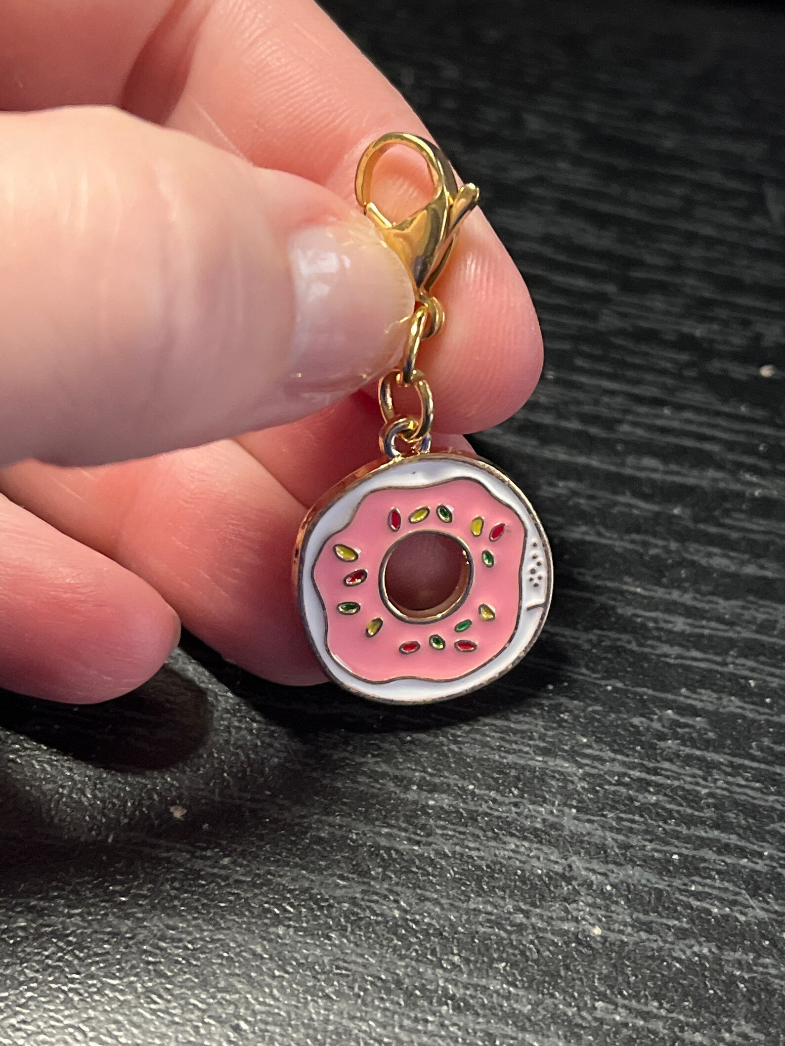 Pink Donut Zipper Charm With Stainless Steel Clasp - Etsy