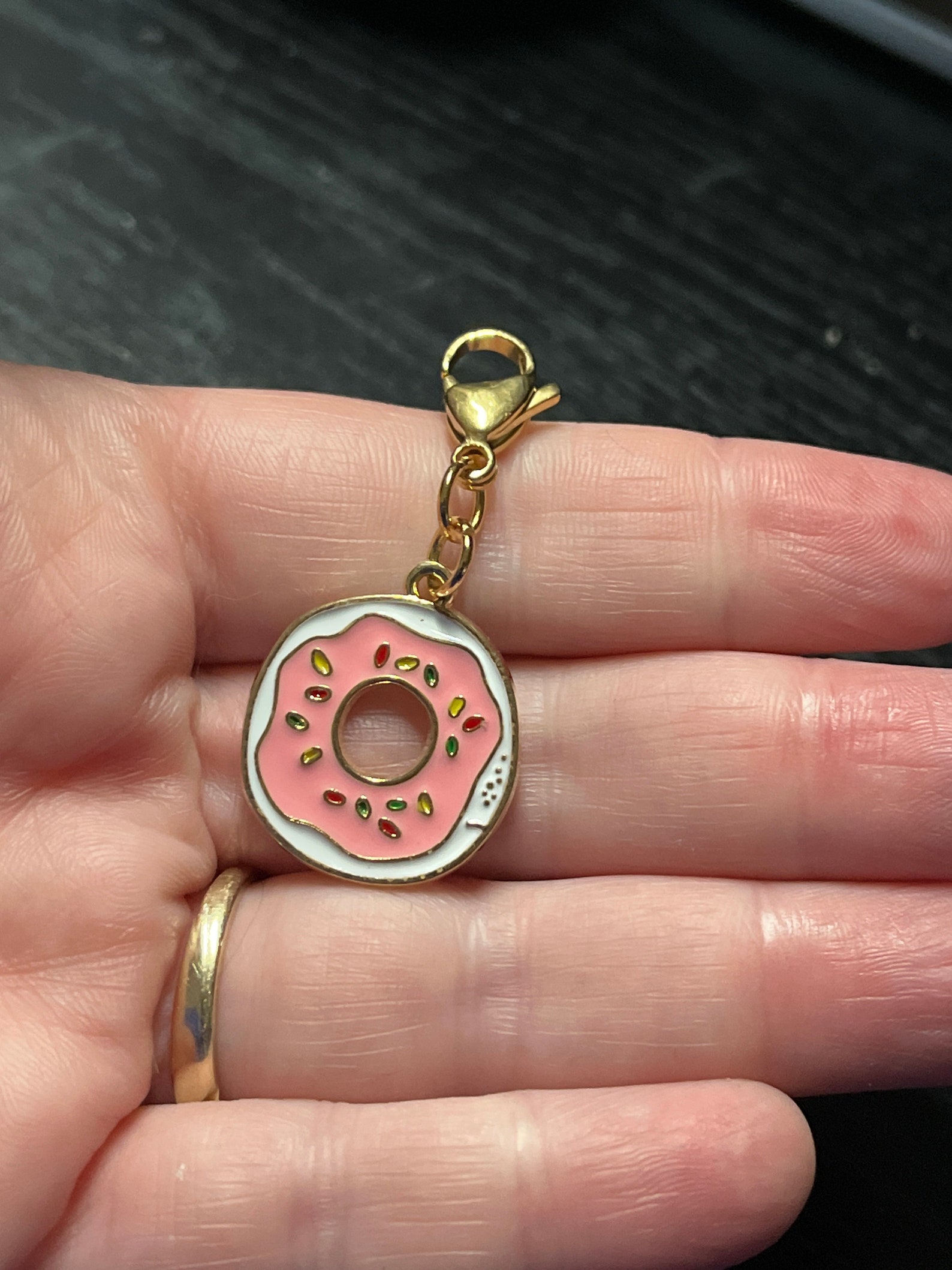 Pink Donut Zipper Charm With Stainless Steel Clasp - Etsy
