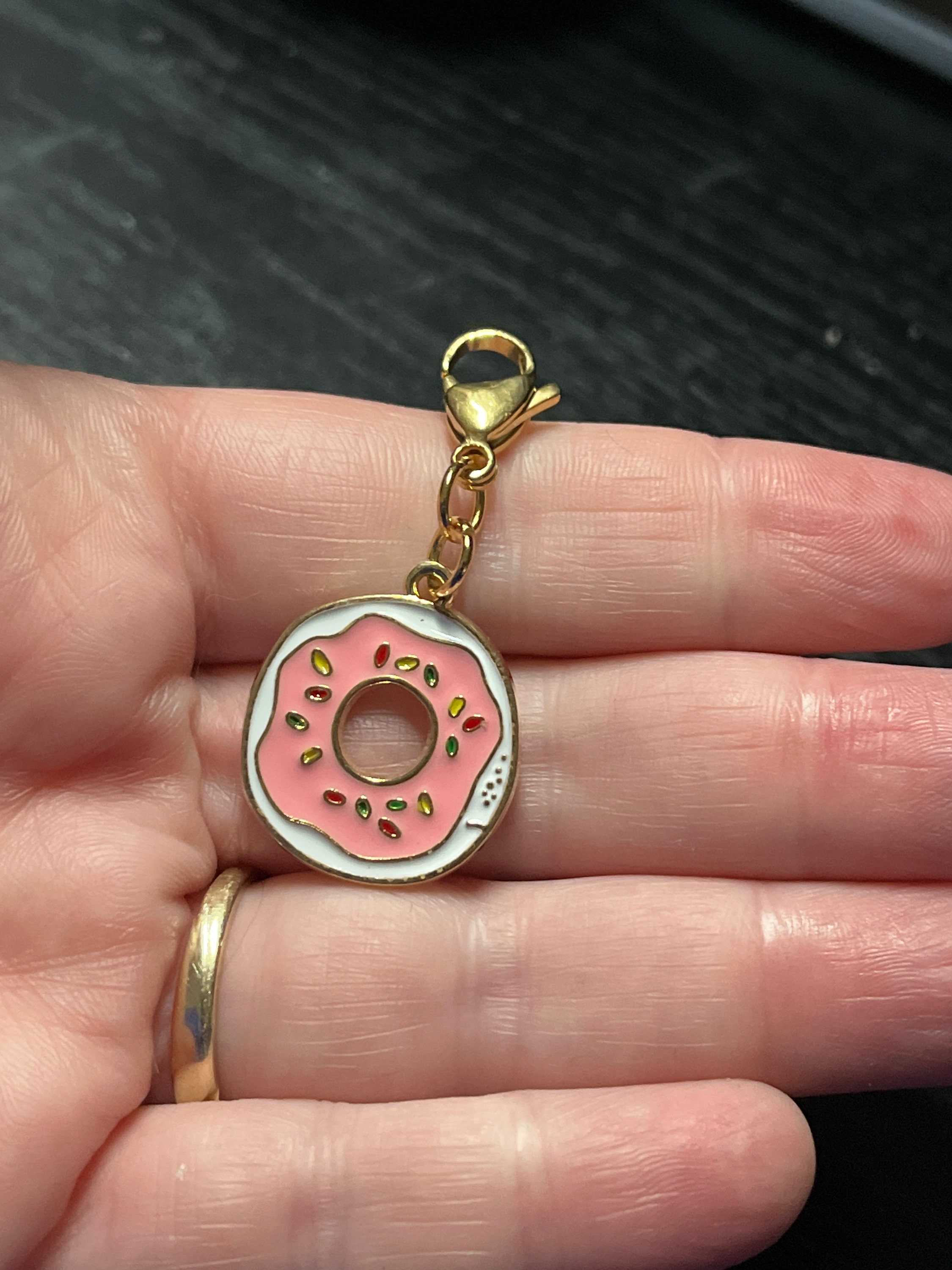 Pink Donut Zipper Charm With Stainless Steel Clasp - Etsy