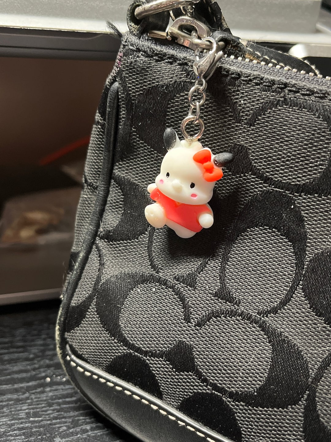 Pochacco Girlfriend Pochamii Inspied Zipper Charm Orange With Stainless ...