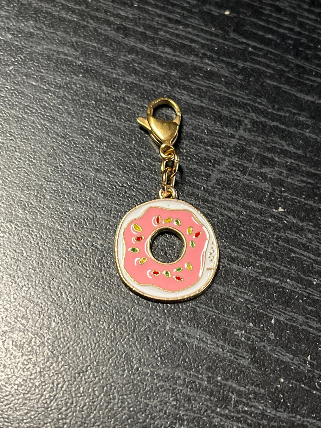 Pink Donut Zipper Charm With Stainless Steel Clasp - Etsy