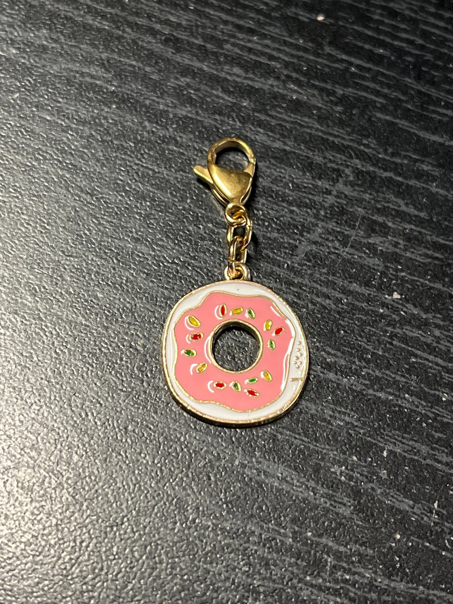 Pink Donut Zipper Charm With Stainless Steel Clasp - Etsy