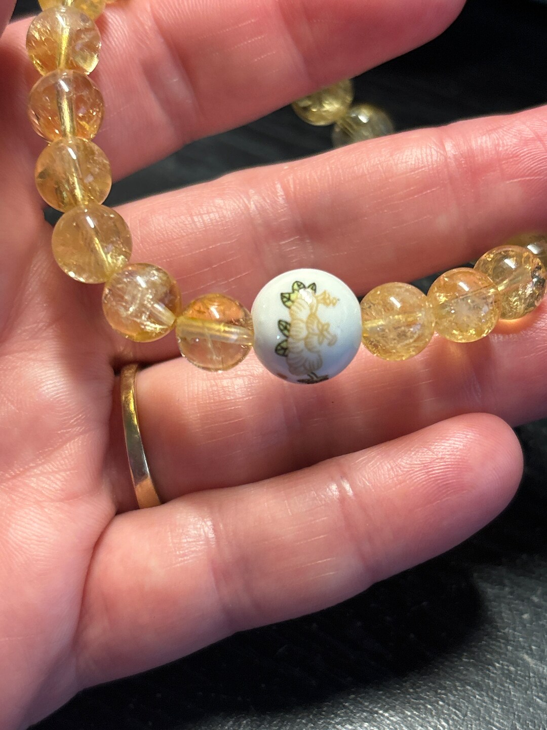 Genuine Citrine and Chinese Peonies Bracelet - Etsy
