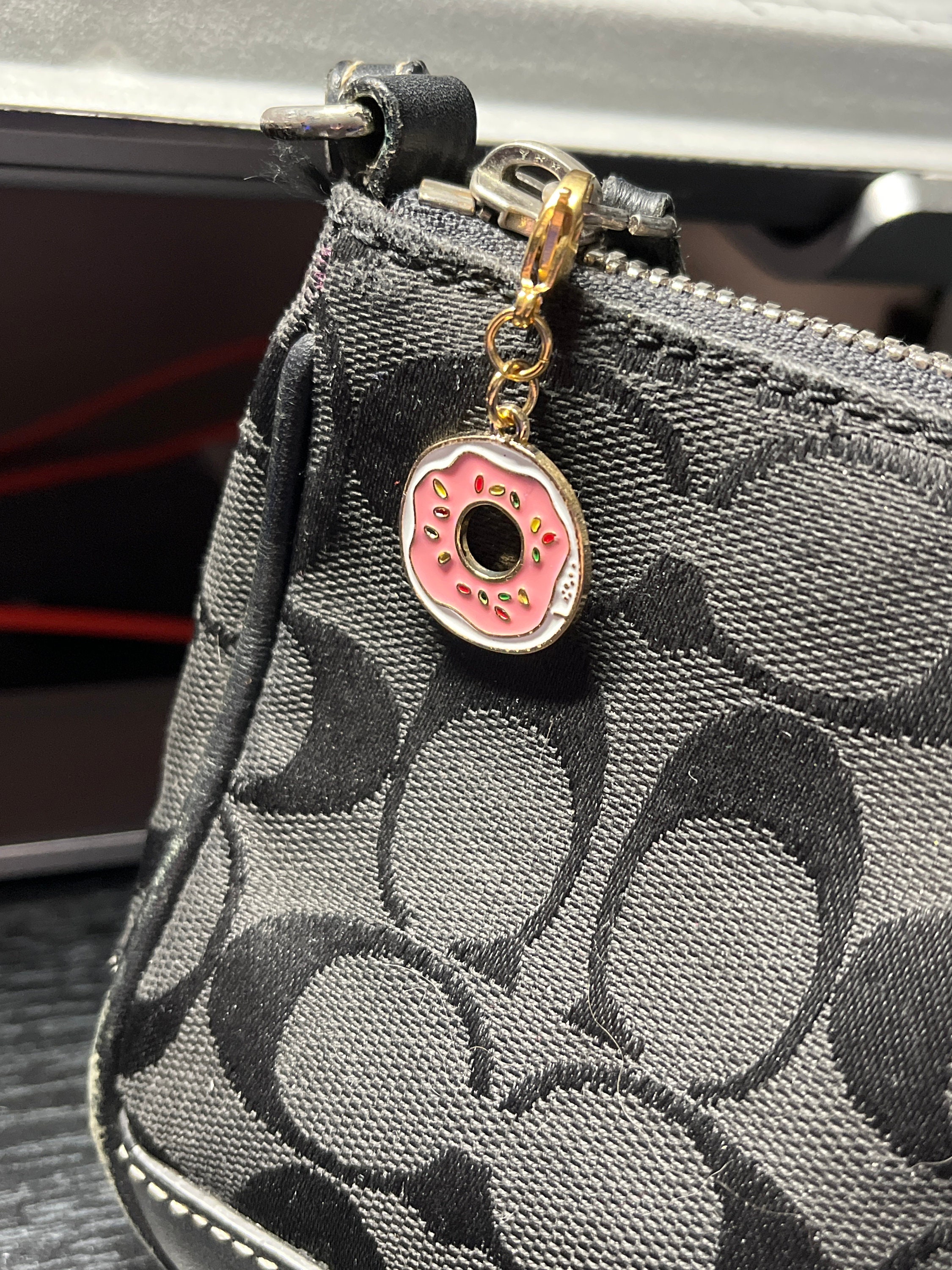 Pink Donut Zipper Charm With Stainless Steel Clasp - Etsy