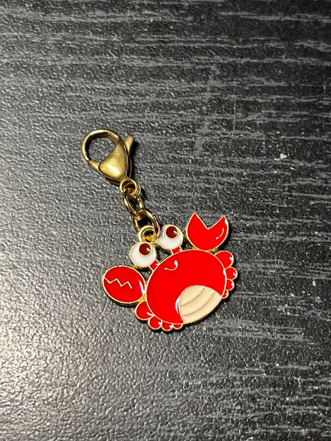 Red Crab Zipper Charm With Stainless Steel Clasp - Etsy