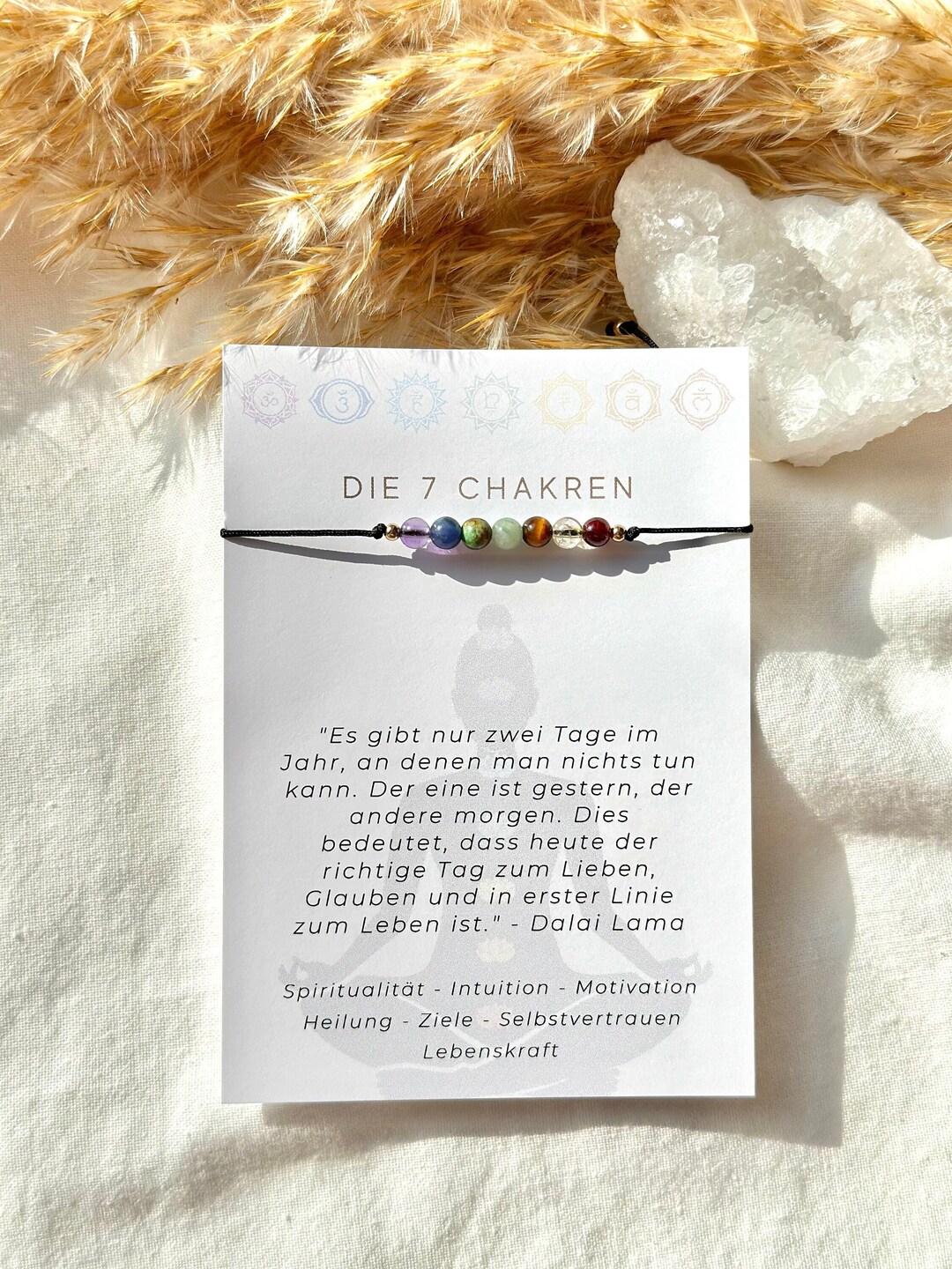 Chakra Armband | Edelstein Armband | Kristall Armband | Feines Armband | Glücksarmband | 7 ...