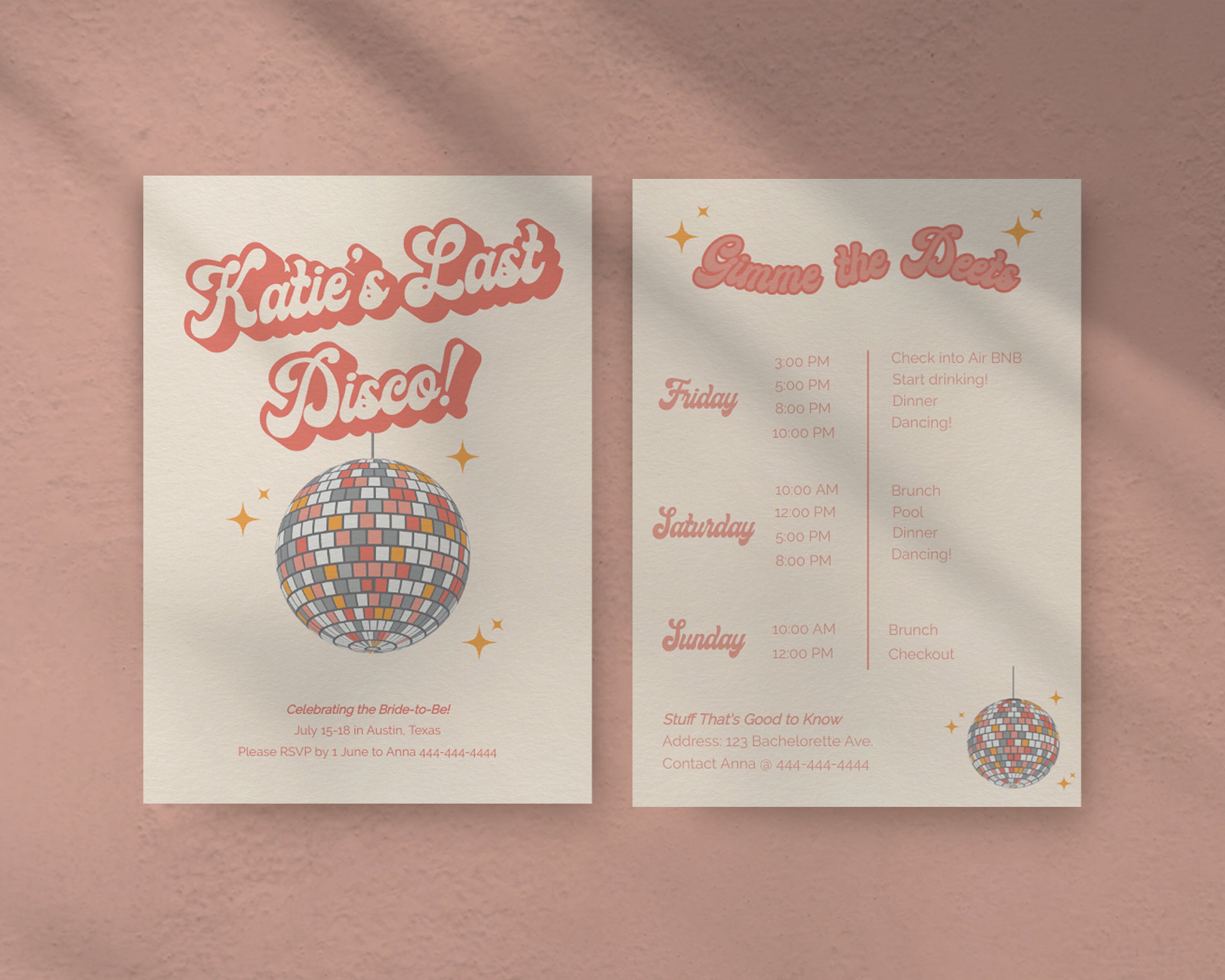 Last Disco Bachelorette Party Invitation Retro Bachelorette - Etsy