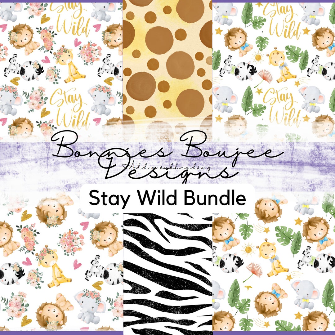 Baby Animals Bundle Seamless Pattern Cute Animals Zoo Animals Baby ...