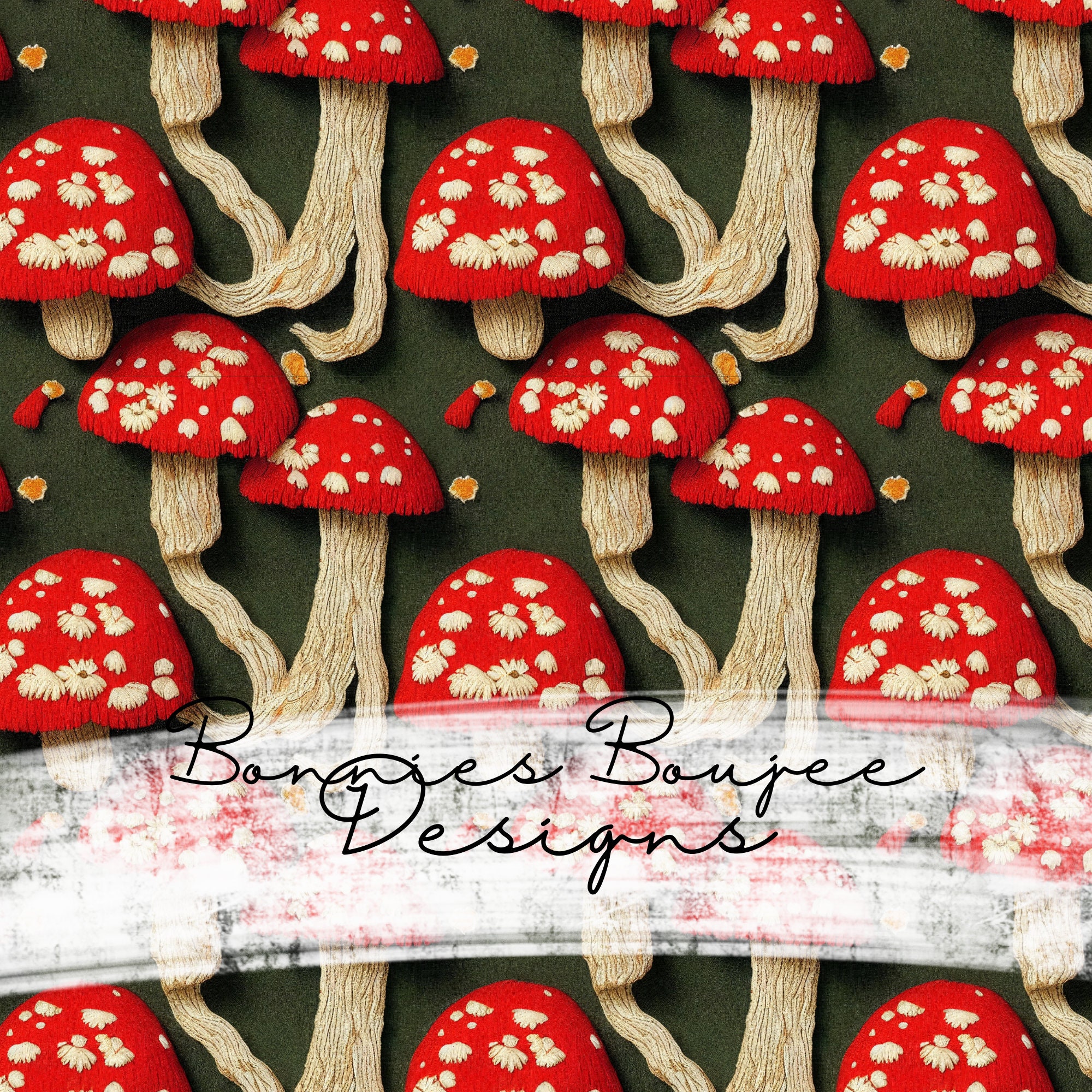 Red Cottagecore Pattern Seamless Cottagecore Mushrooms - Etsy