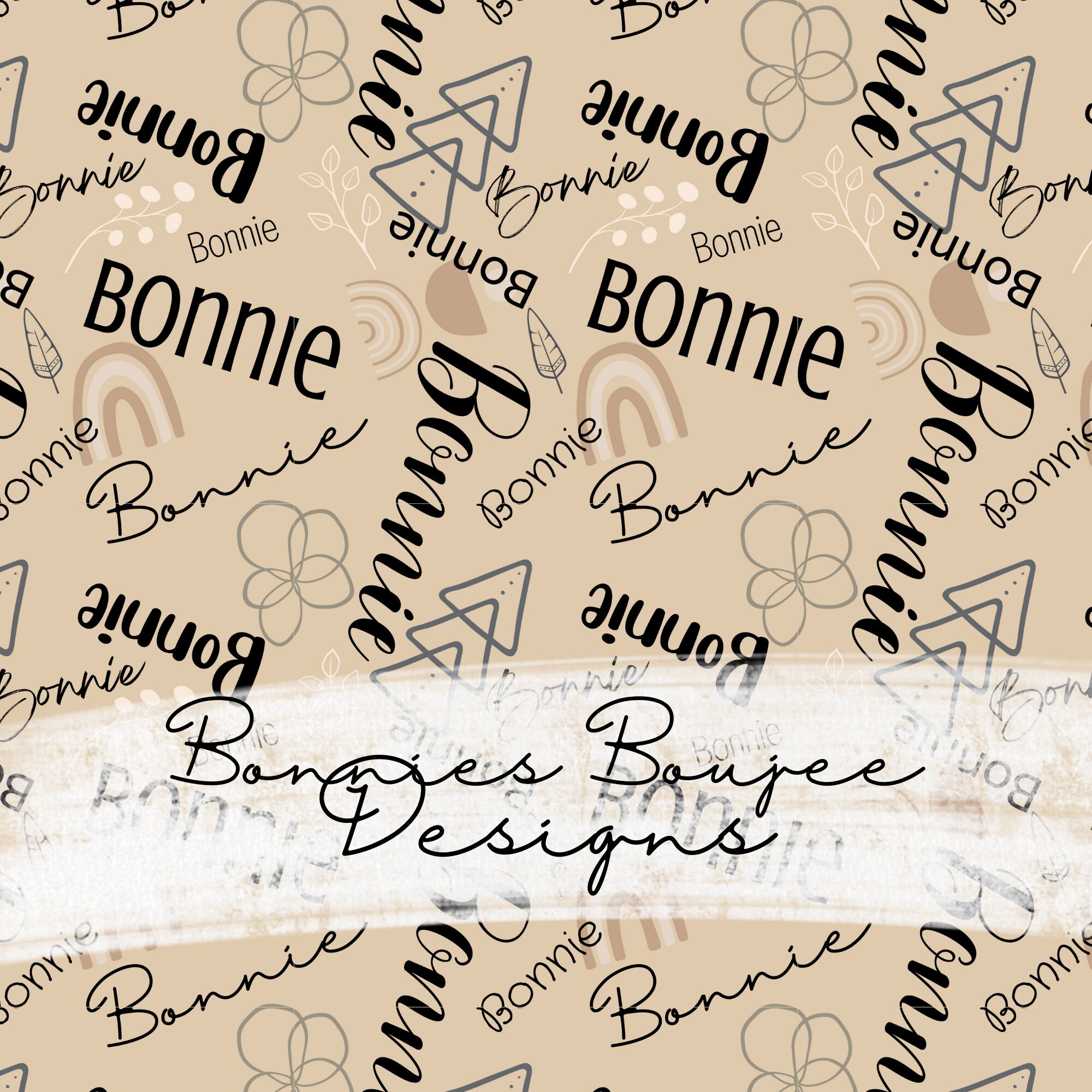 Custom Boho Name Print Seamless File Digital Download With - Etsy