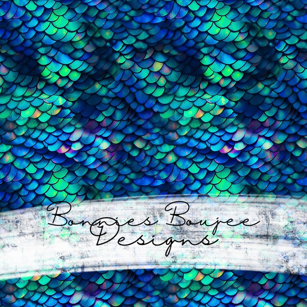 Blue Green Mermaid Scales Seamless Pattern: Summer Fish Scales File ...