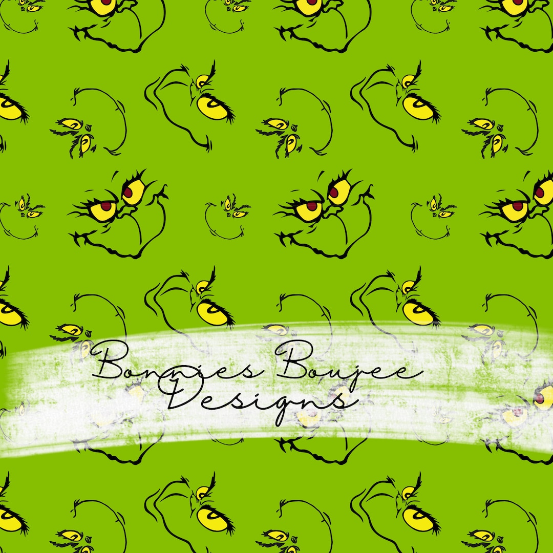 Green Grinchy Face Seamless File for Winter, Christmas. Seamless ...
