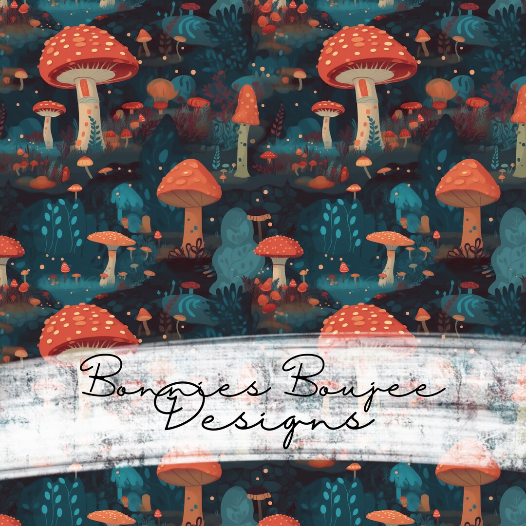 Stylized Cottagecore Pattern Seamless Cottagecore Mushrooms Cottagecore ...