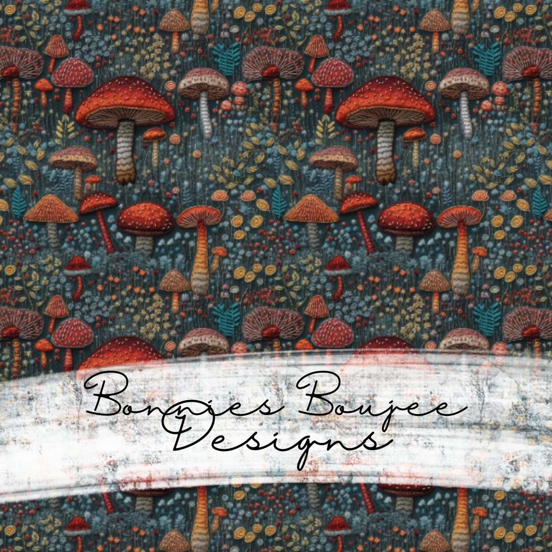 Dark Cottagecore Mushroom Pattern: Seamless Boho Design (digital ...
