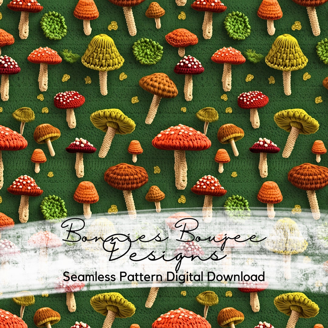 Boho Mushroom Seamless Pattern: Cottagecore Woodland File (digital ...