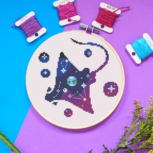 Space Manta Ray - Modern Simple Cross Stitch - Digital PDF, Instant ...