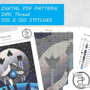 Destiny 2 Ghost Pattern - Modern Gaming Cross Stitch - Digital PDF ...