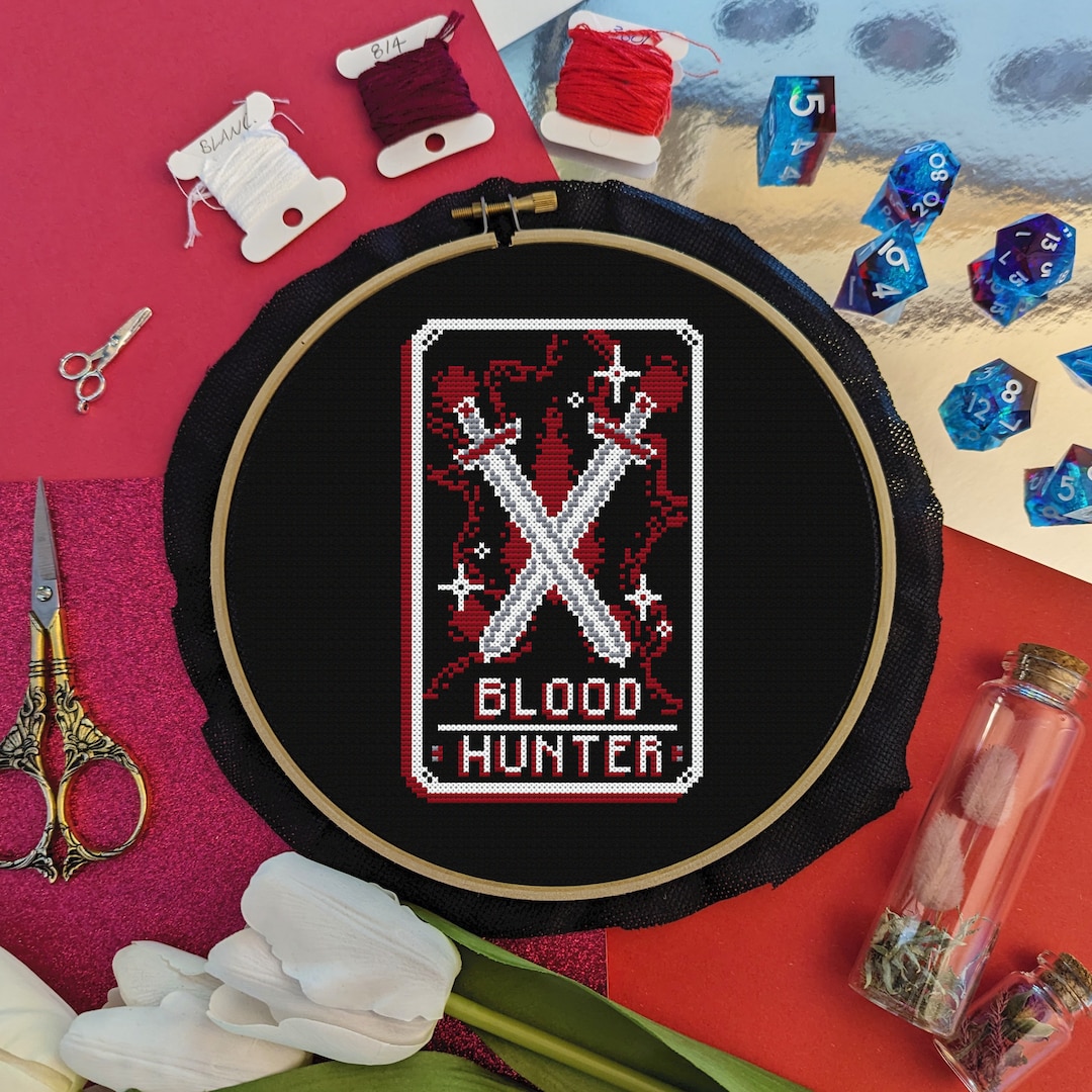 Dnd Blood Hunter Class Tarot Pattern - Gift Tabletop 5e Cross Stitch ...