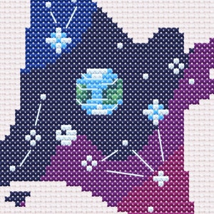 Space Manta Ray - Modern Simple Cross Stitch - Digital PDF, Instant ...