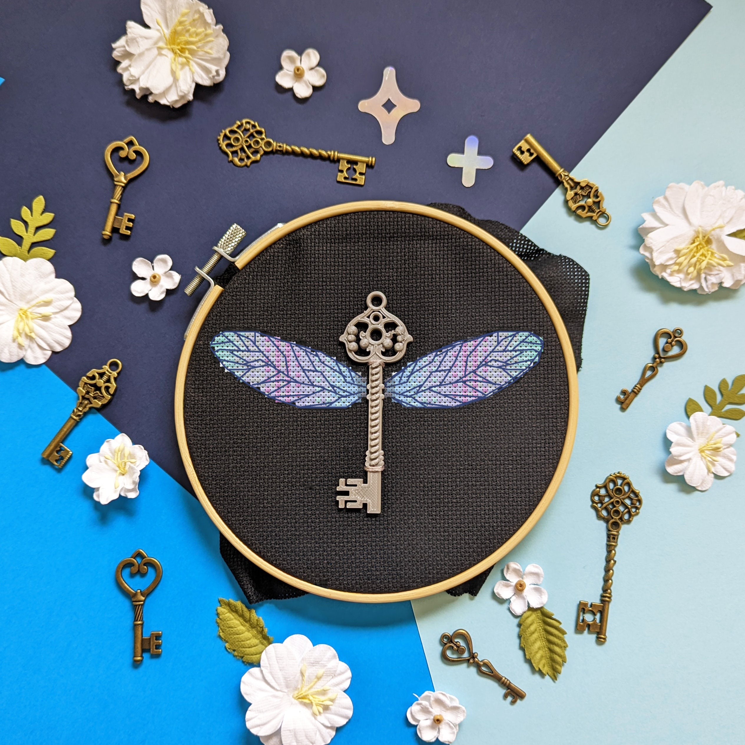Wizarding Winged Key Modern Colourful Cross Stitch Digital - Etsy