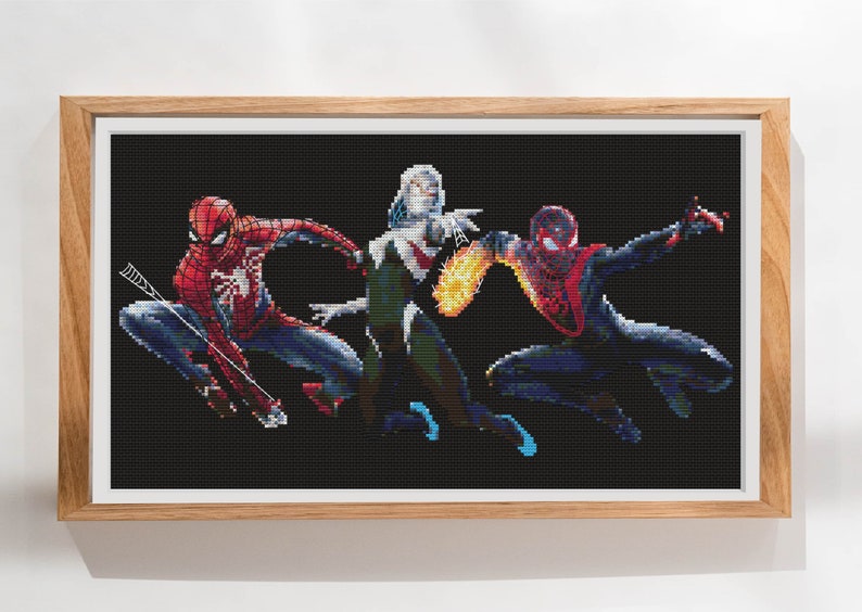 Spiderverse Pattern Modern Colourful Cross Stitch Digital - Etsy