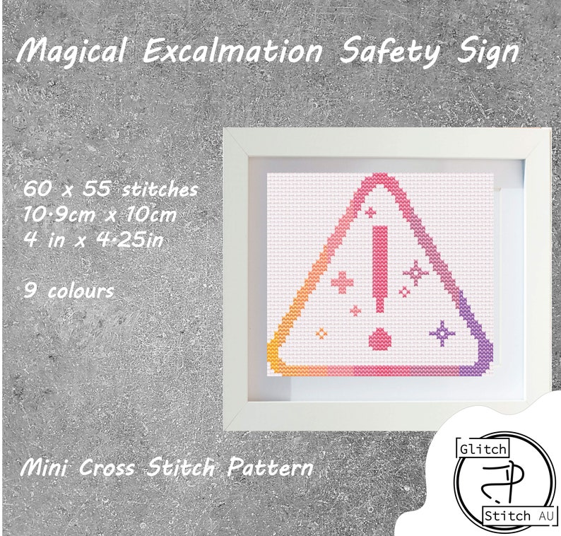 Funny Safety Signs Mini Cross Stitch Pattern Pack - Modern Colourful ...