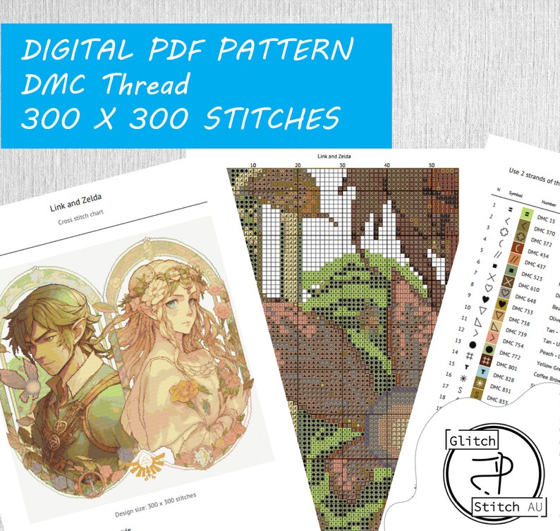 Link and Zelda Pattern - Modern Gaming Cross Stitch - Digital PDF ...