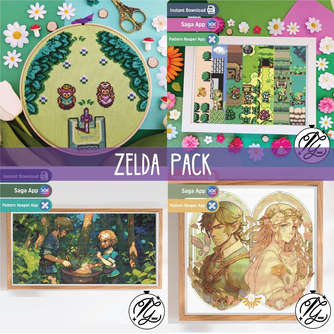 Zelda Patterns Value Pack - Modern Gaming Cross Stitch - Digital PDF ...