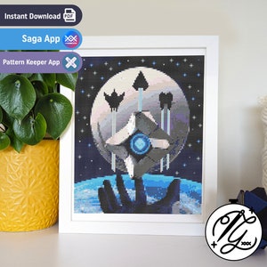 Destiny 2 Ghost Pattern - Modern Gaming Cross Stitch - Digital PDF ...