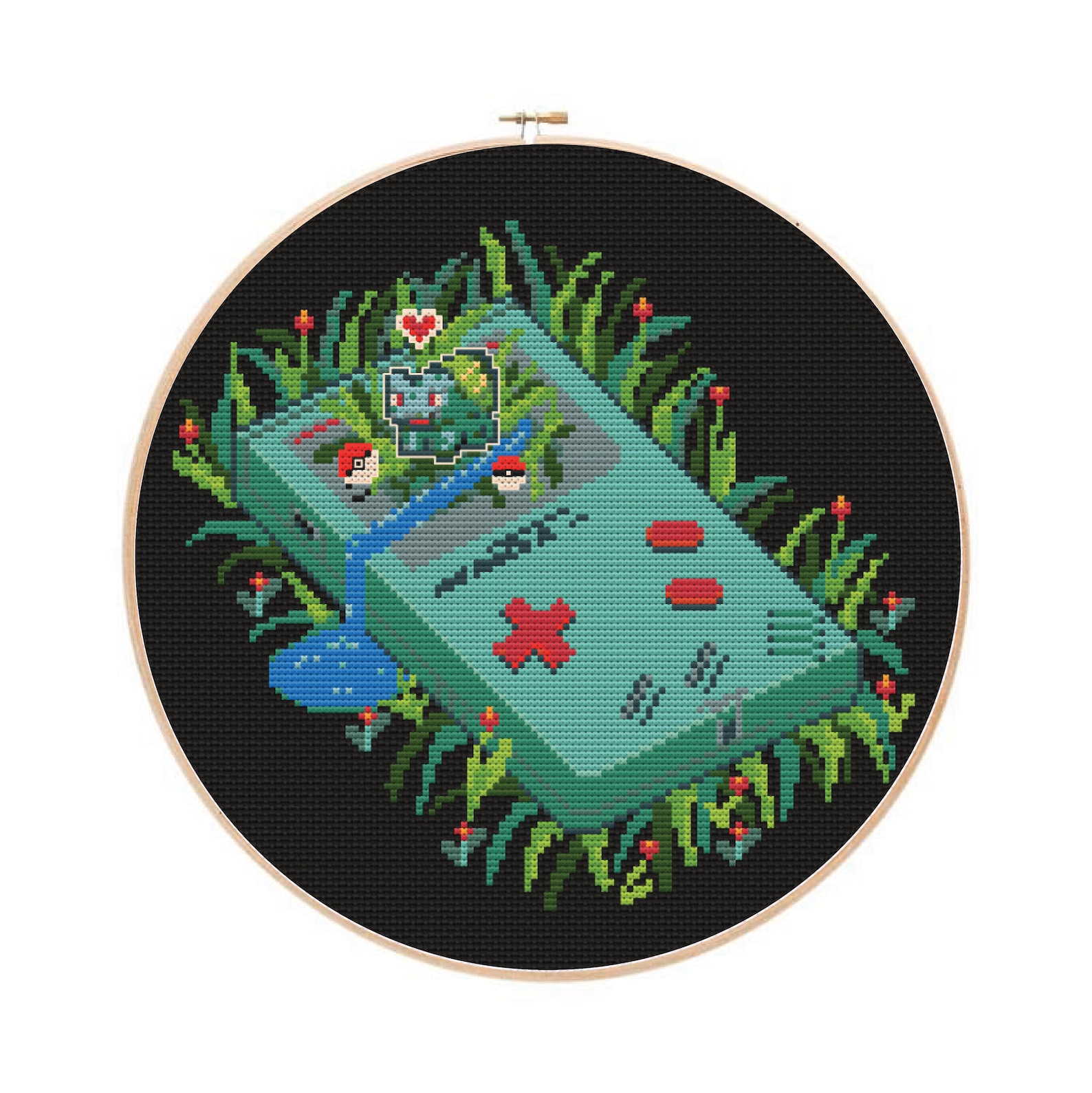 Gameboy Bulbasaur Pokemon Modern Colourful Cross Stitch - Etsy