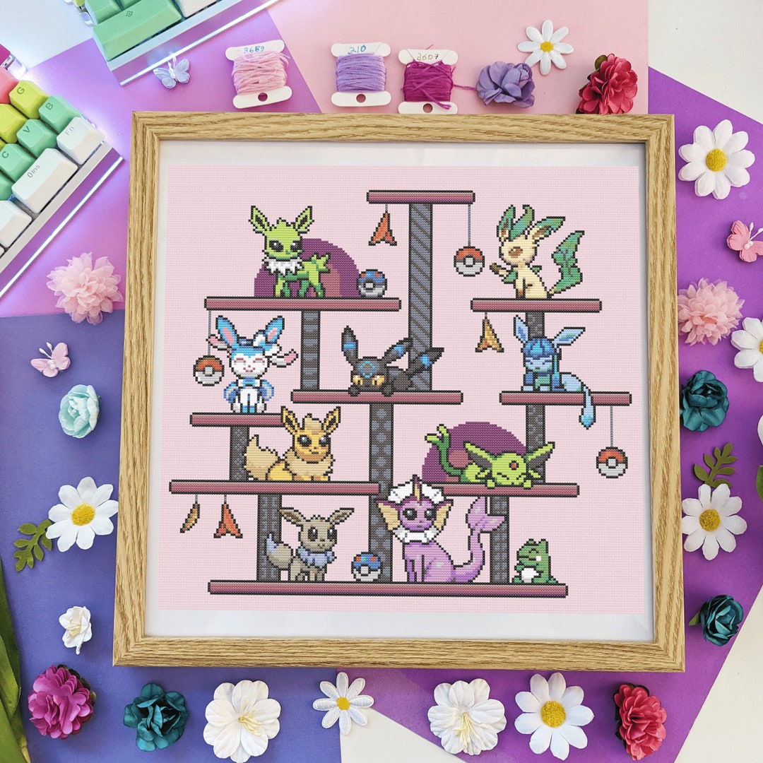 Eeveelutions Café Shiny Edition Pattern - Modern Gaming Cross Stitch ...