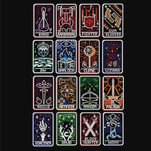 Dnd Classes Tarot Value Pack - Gift Tabletop 5e Cross Stitch Bundle ...