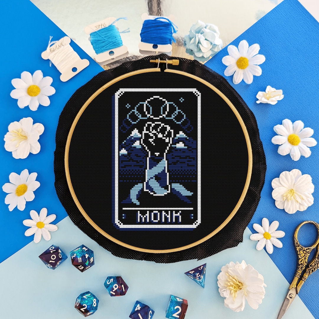 Dnd Monk Class Tarot Pattern - Gift Tabletop 5e Cross Stitch - Digital ...