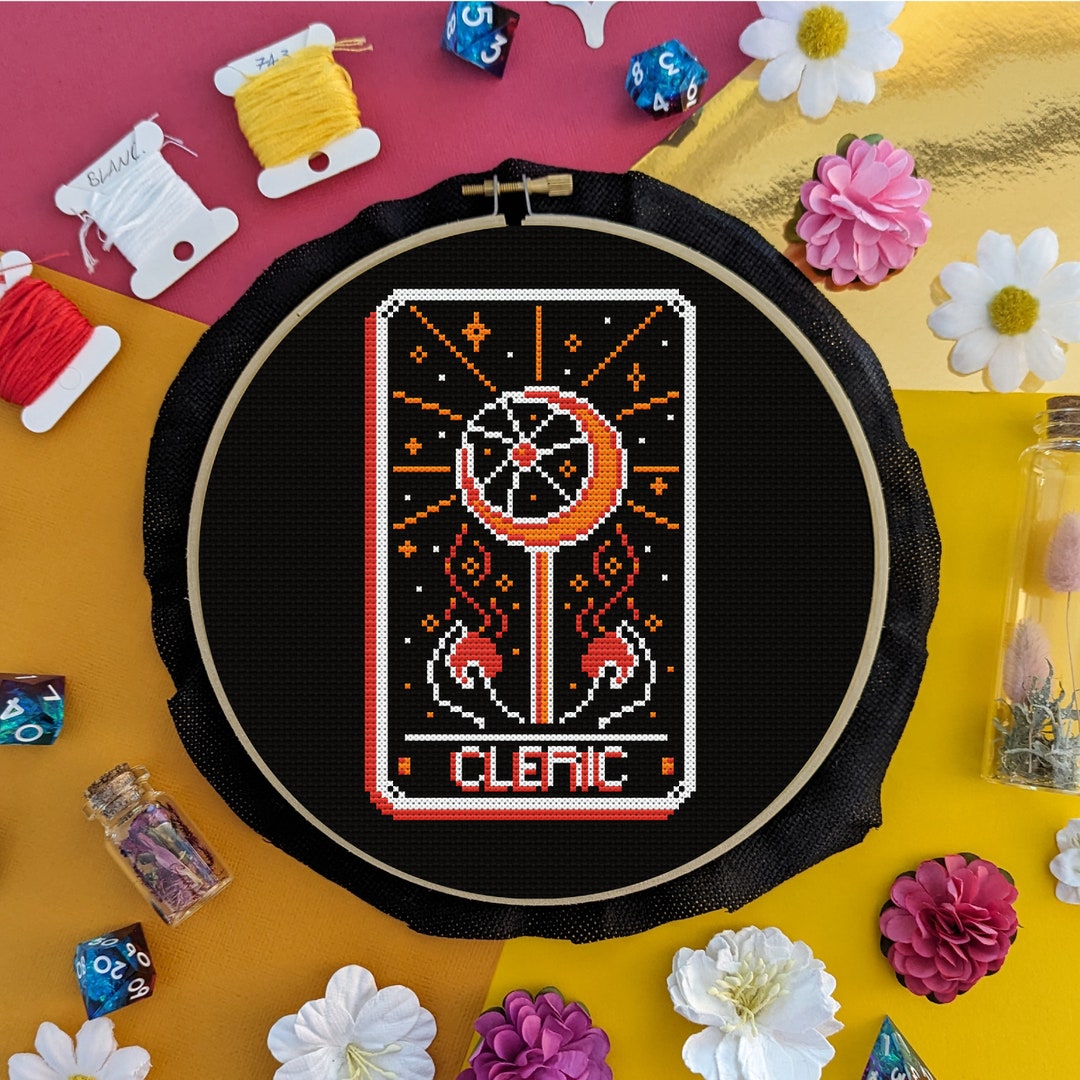 Dnd Cleric Class Tarot Pattern - Gift Tabletop 5e Cross Stitch ...