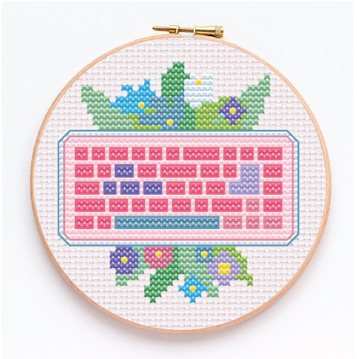 Cute Mechanical Keyboard Modern Colourful Cross Stitch - Etsy