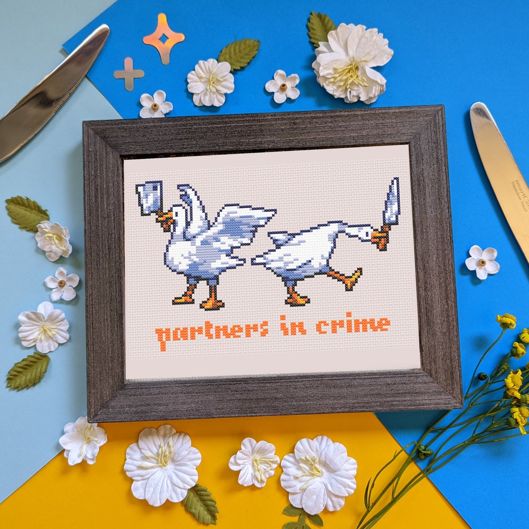 Partners in Crime Goose Modern Colourful Cross Stitch Digital PDF ...