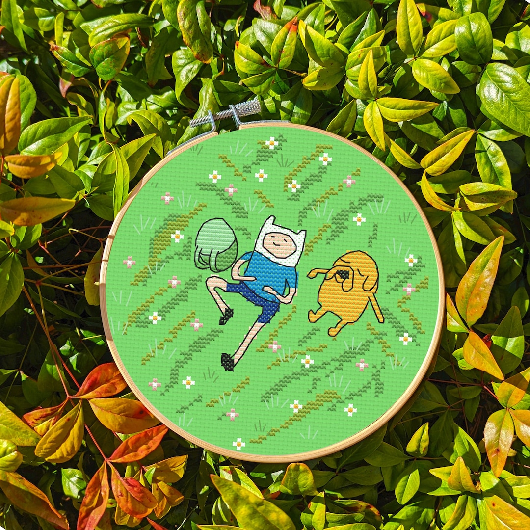 Adventure Time Flower Field - Modern Colourful Cross Stitch - Digital ...