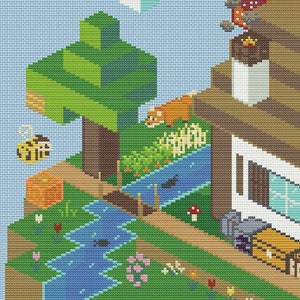 Minecraft Home Sweet Home Pattern Modern Gaming Cross Stitch Digital ...