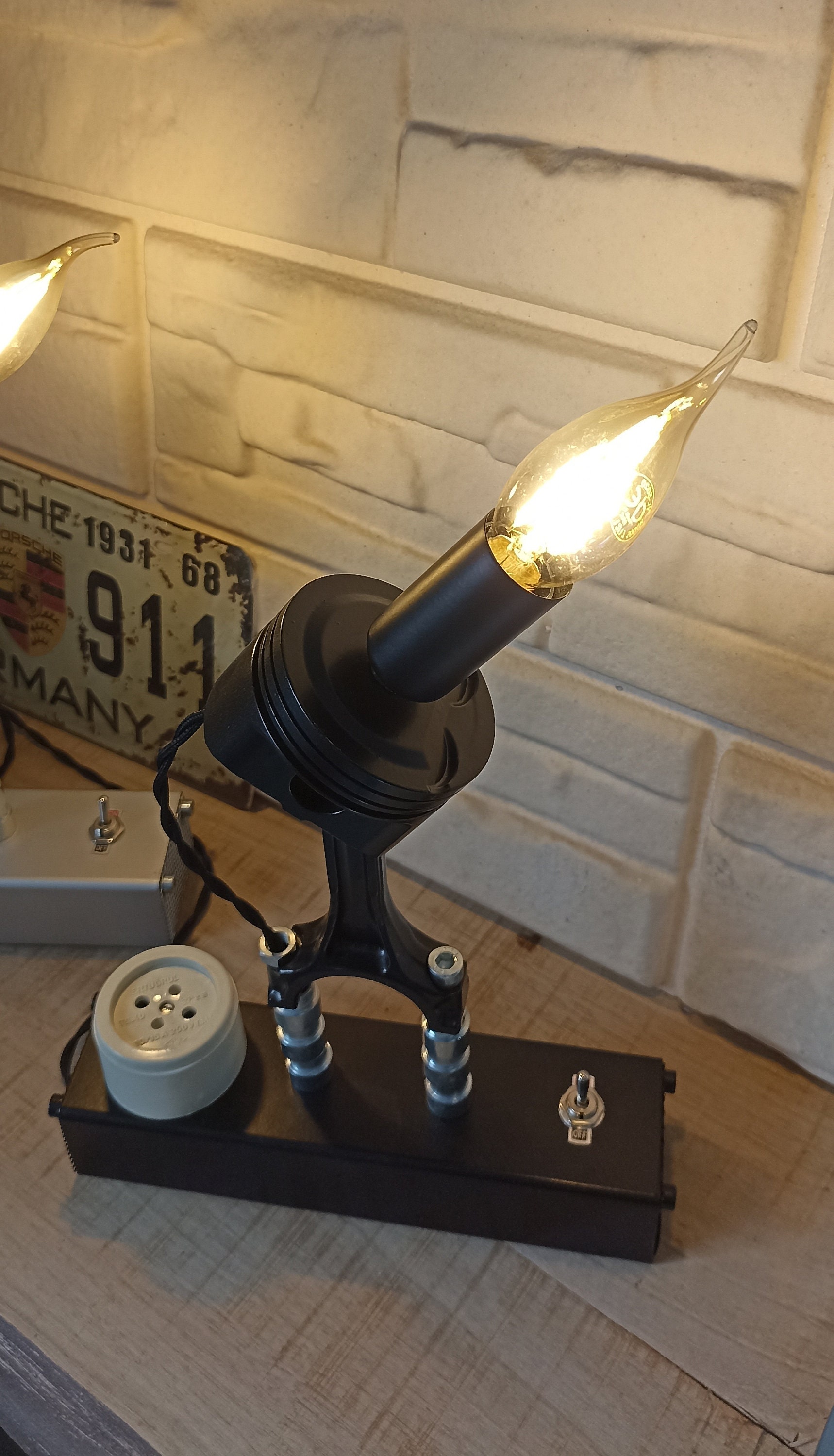 Car Table Lamp Consisting of Piston and Lever,gift,lighting Decor ...