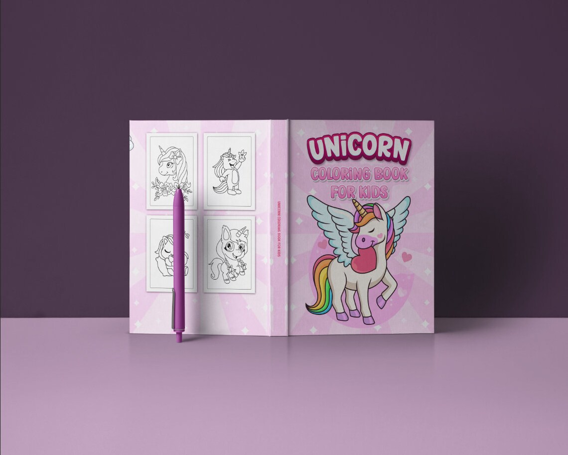 Unicorn Colouring Book - Etsy