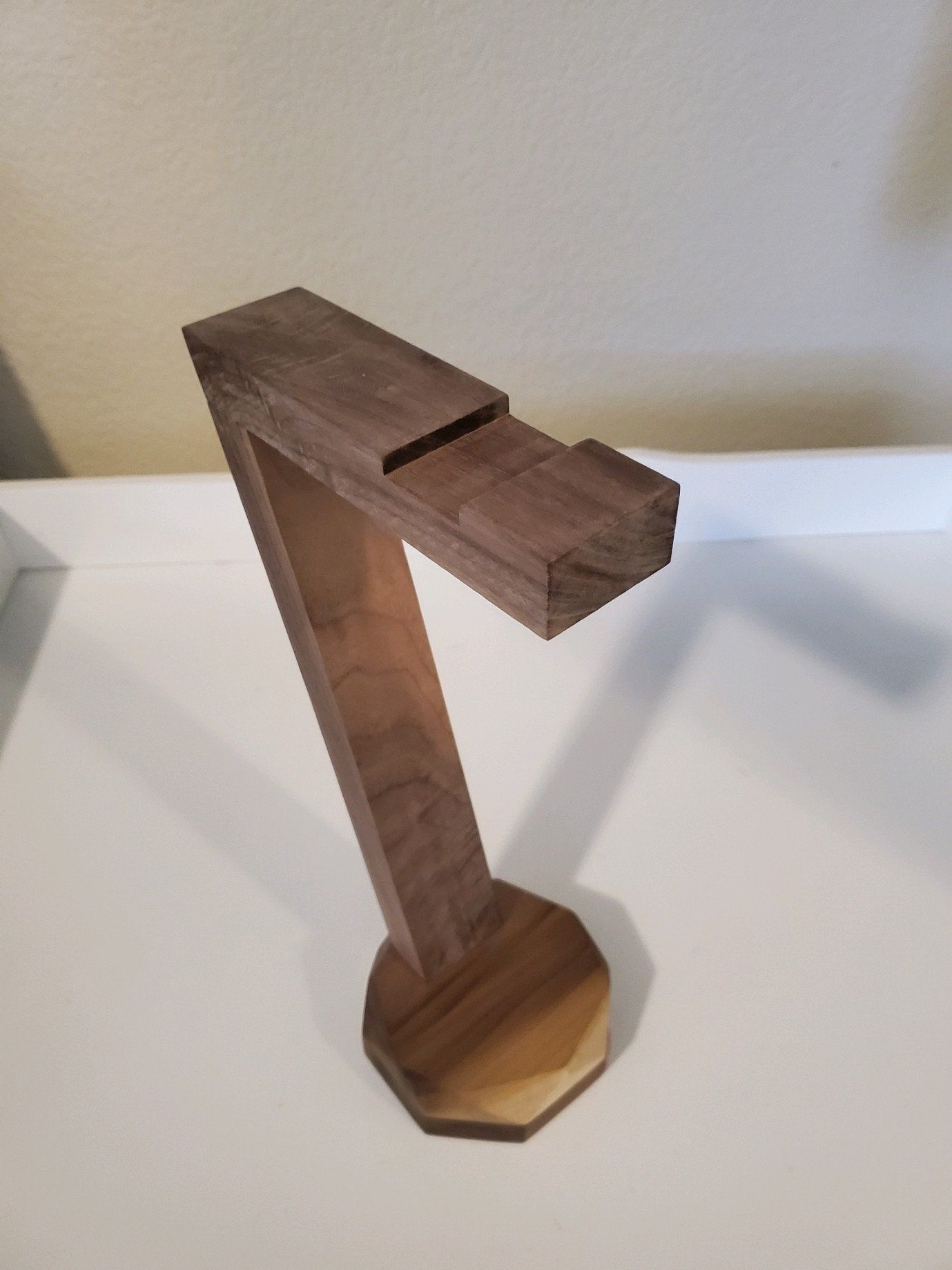 Handcrafted Walnut Headphone Stand Geometric Base Design - Etsy
