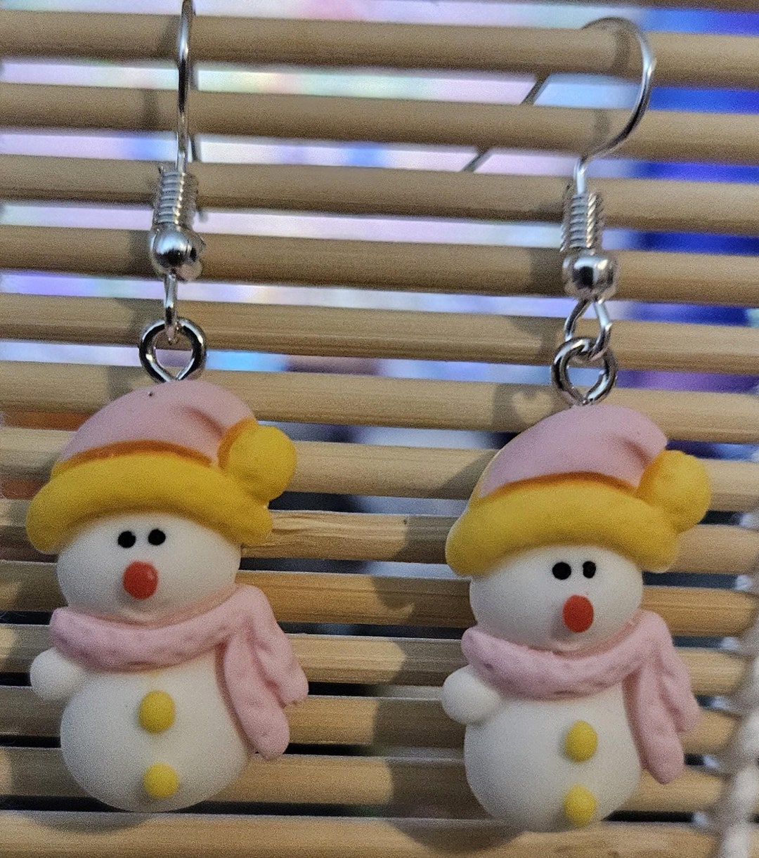 Colorful 3D Snowman Holiday Christmas Winter Dangle Earrings - Etsy