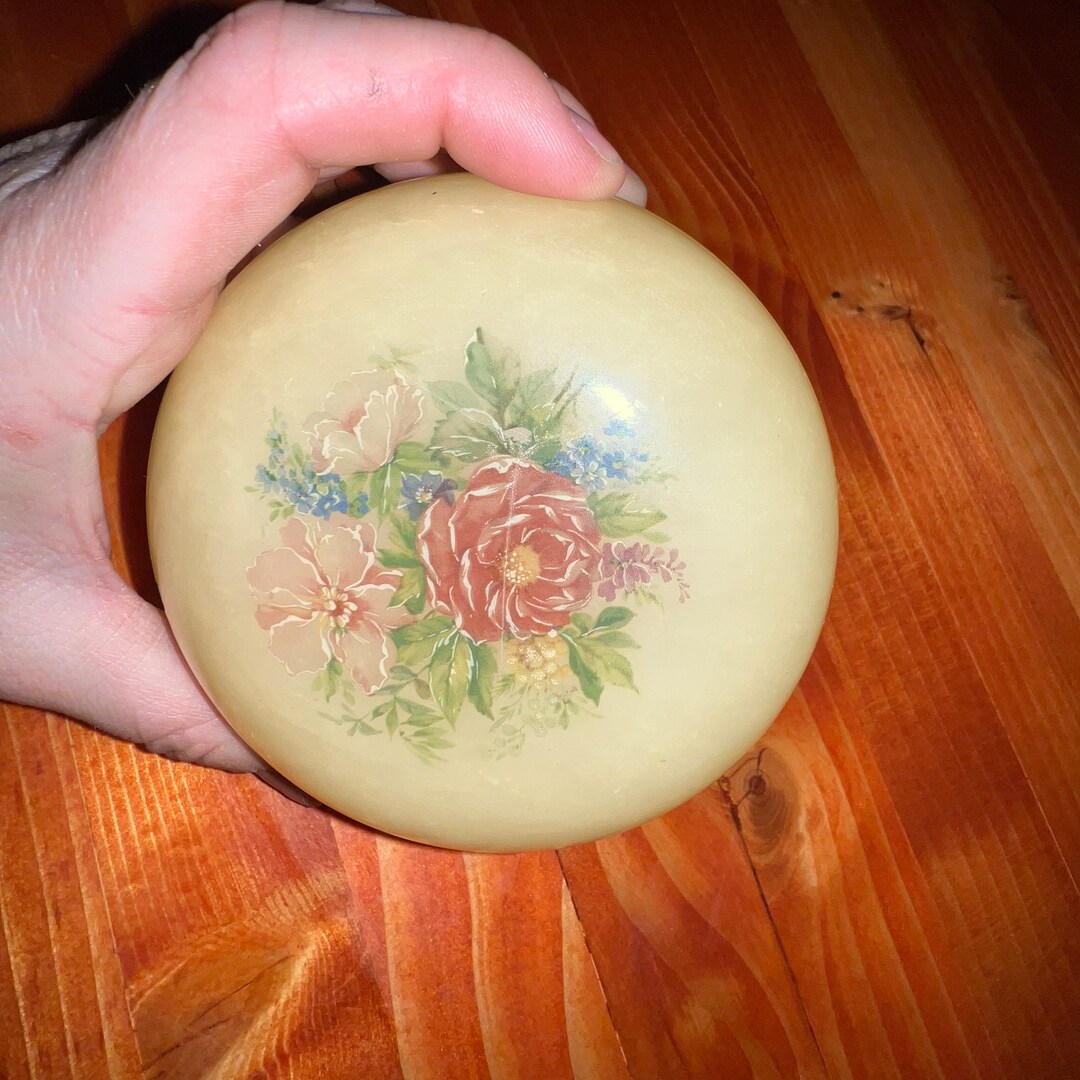 1950s Vintage Hand Carved Alabaster Floral Design, Cream/yellow Color ...