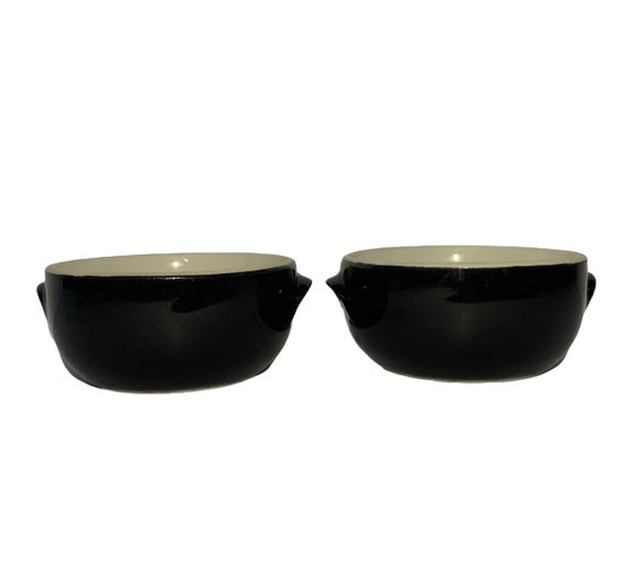 Vintage Hall Pottery Black Single Serving Casserole Dish 721 | Etsy