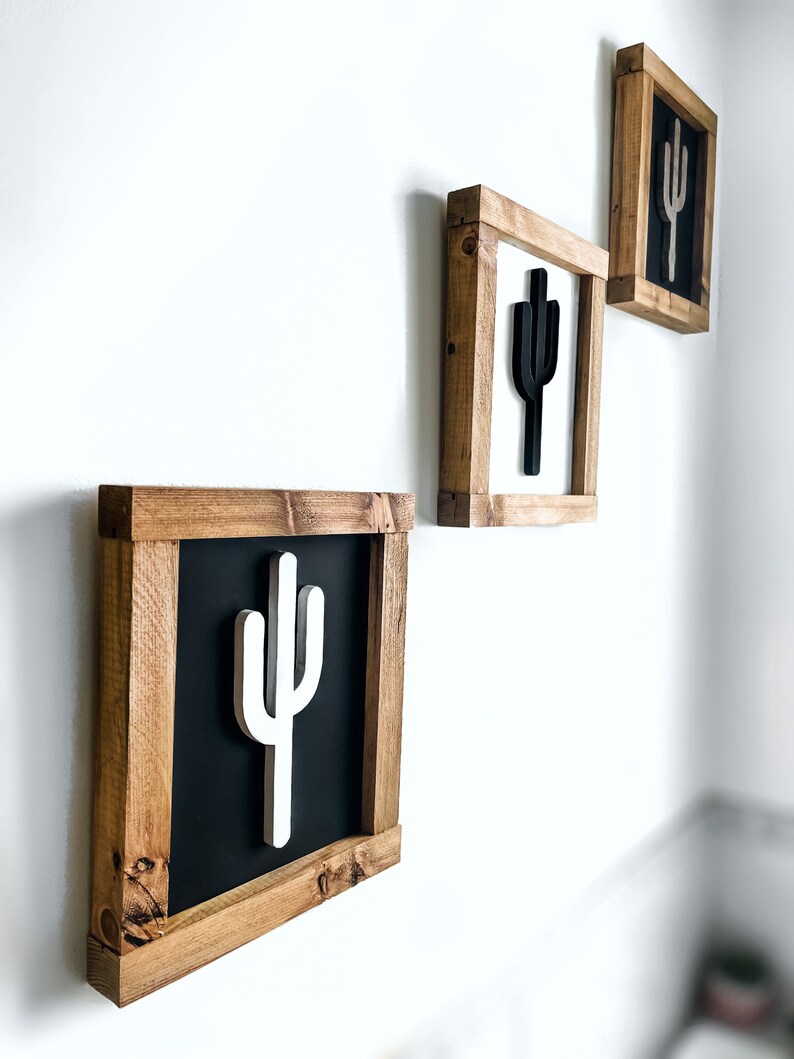 Copper White and Black Cactus Frame Set - Etsy