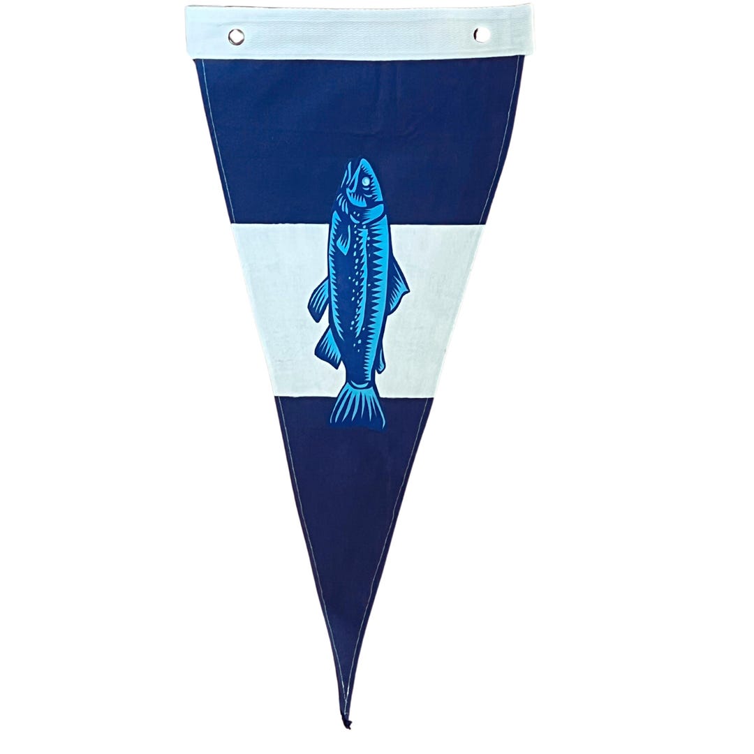 Vintage Style Salmon Fish Canvas Pennant Flag- Fisherman Gift - Etsy