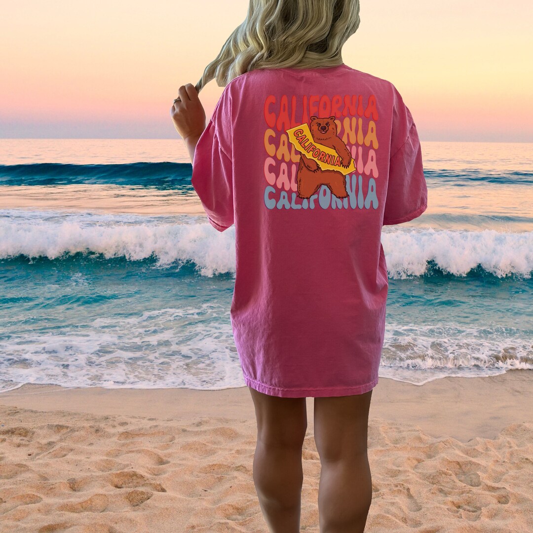California Graphic Shirt, California Bear Tee, CA T-shirt, Bright Shirt ...